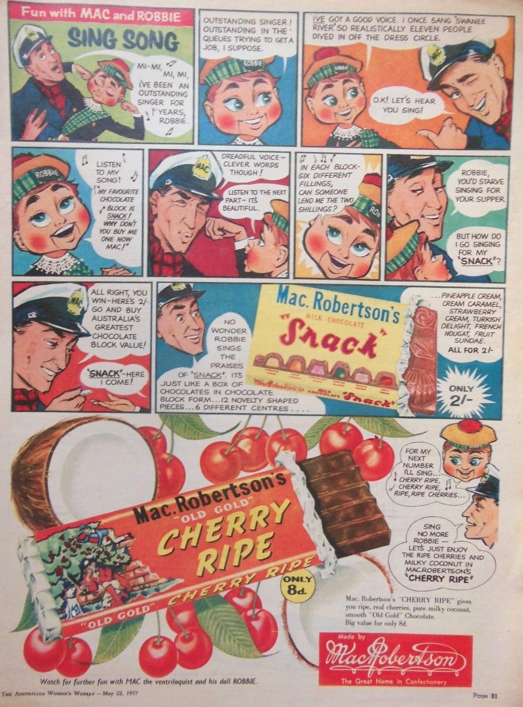 Ad 1957 Cherry Ripe | 416 Gore St – Fitzroy